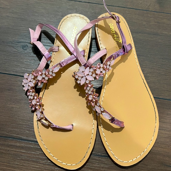 Shoes | Pink Cava Dellisola Crystal Sandals | Poshmark